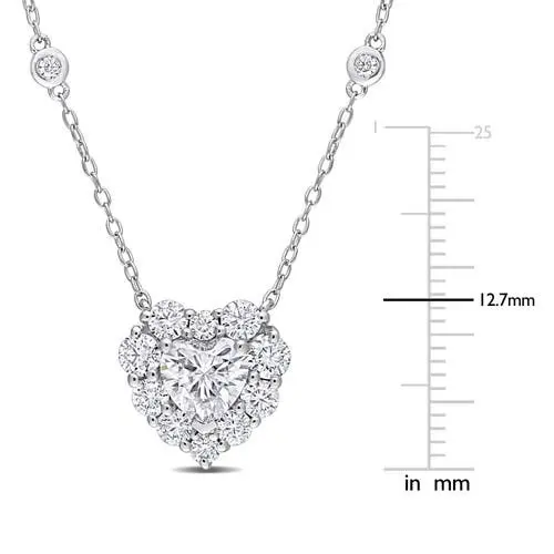 JULIANNA B. Moissanite Heart Halo Necklace