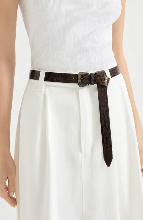 Brunello Cucinelli Calfskin Leather Belt - Rust Brown