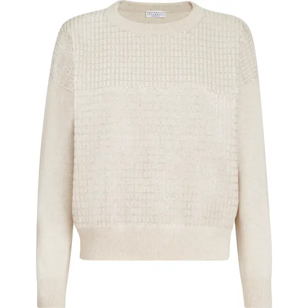 Brunello Cucinelli Embroidered Sweater - Beige