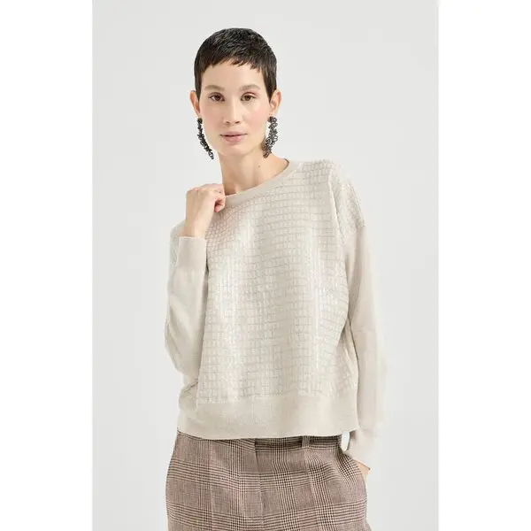 Brunello Cucinelli Embroidered Sweater - Beige