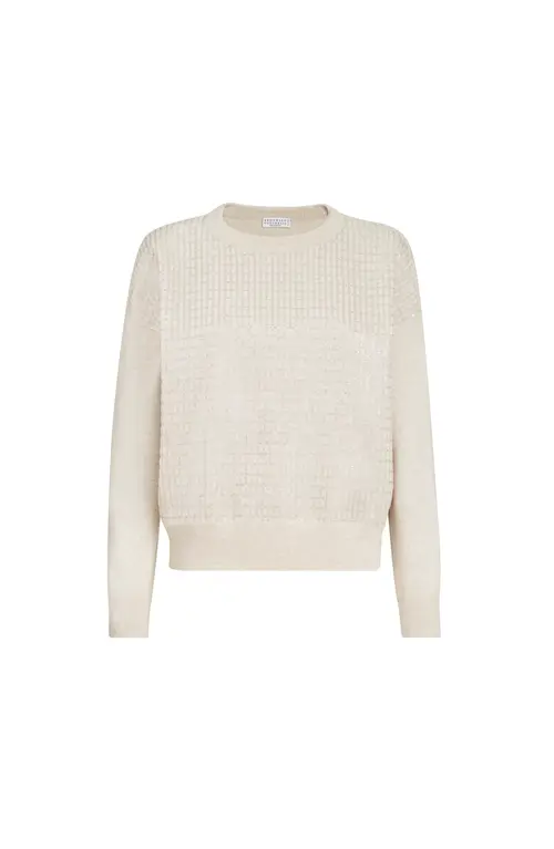 Brunello Cucinelli Embroidered Sweater - Beige