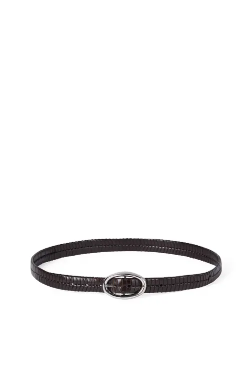 Brunello Cucinelli Braided Leather Belt - Chocolate