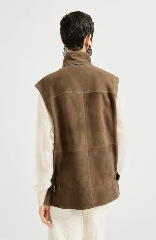 Brunello Cucinelli Couture Suede Vest - Brown