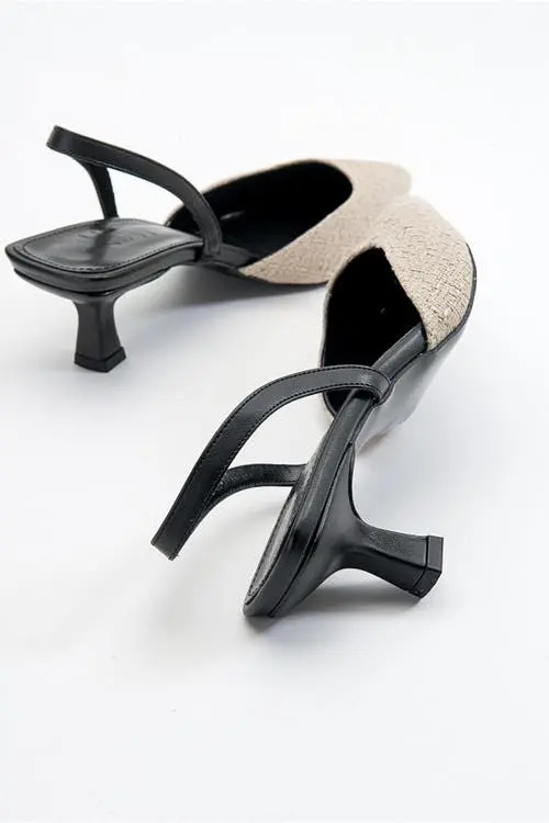 PROLOGUE SHOES Pointed Toe Slingback Pumps - Cream