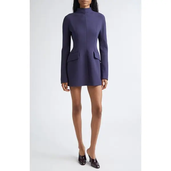 Sportmax Tefrite Long Sleeve Sheath Dress - Midnight Blue
