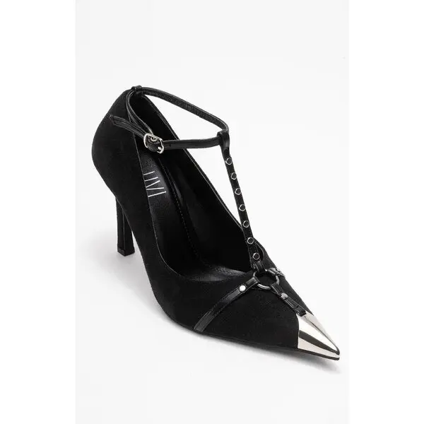 PROLOGUE SHOES Juliana Pointed Toe Pump - Black Suede