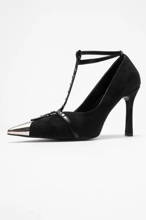 PROLOGUE SHOES Juliana Pointed Toe Pump - Black Suede