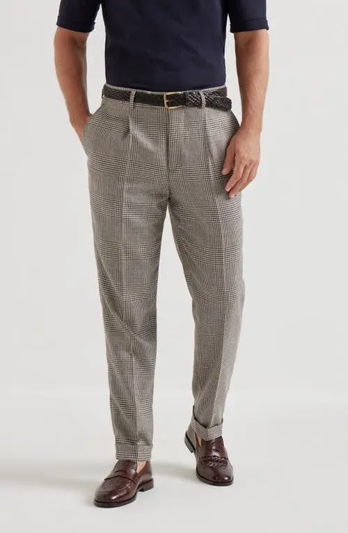 Brunello Cucinelli Prince Of Wales Trousers - Brown