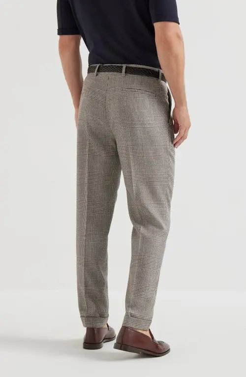 Brunello Cucinelli Prince Of Wales Trousers - Brown