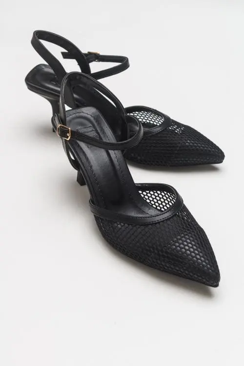 PROLOGUE SHOES Mesh Pointed Toe Pumps - Black