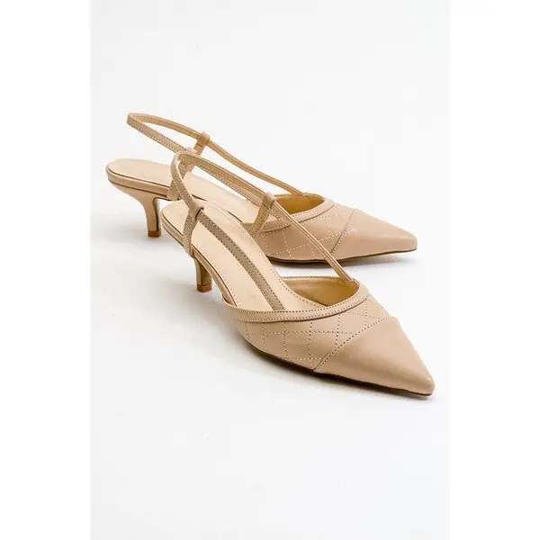 PROLOGUE SHOES Pointed Toe Slingback Pumps - Nude