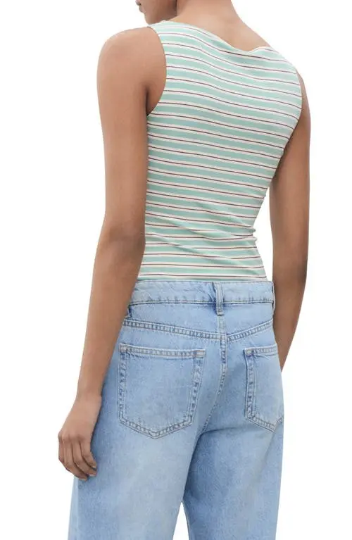 Mango Stripe Boat Neck Tank Top