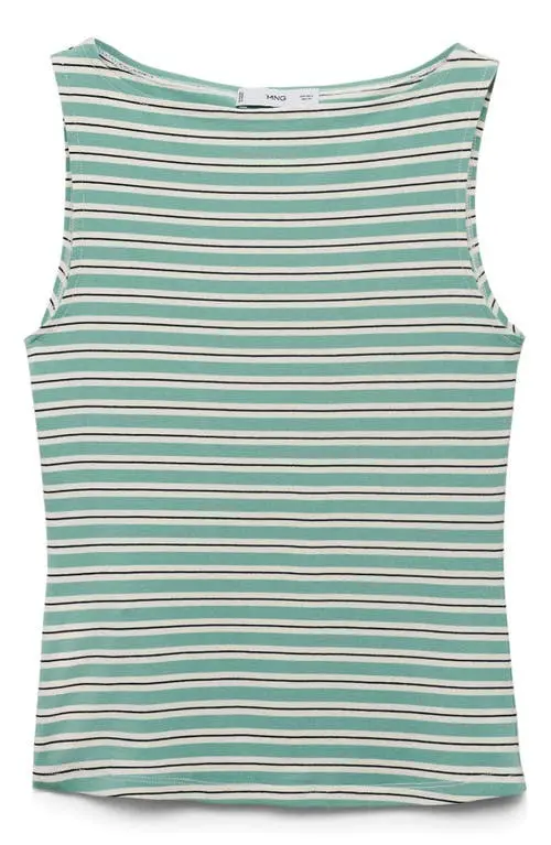 Mango Stripe Boat Neck Tank Top