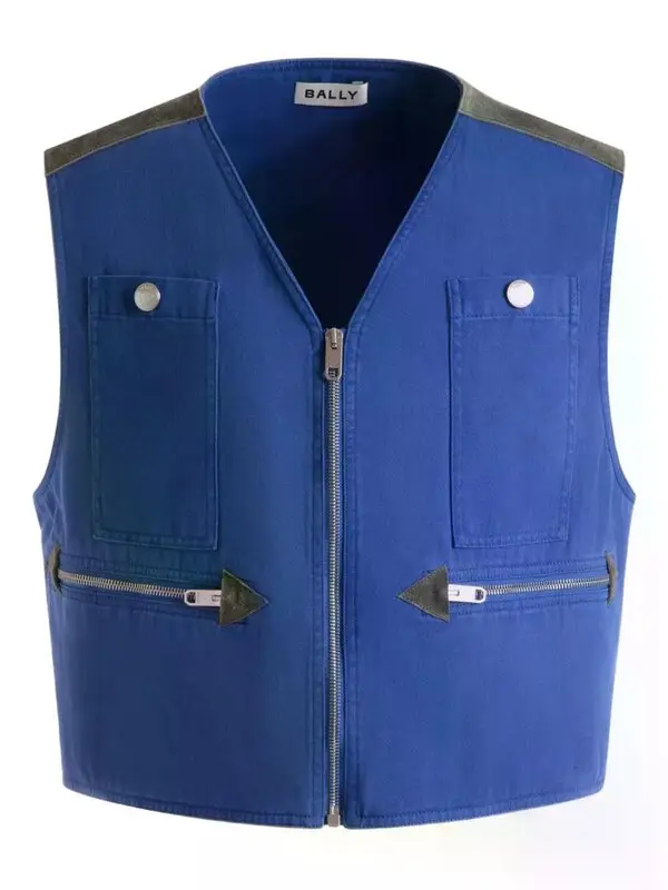 Bally Zip-up Vest - Blue