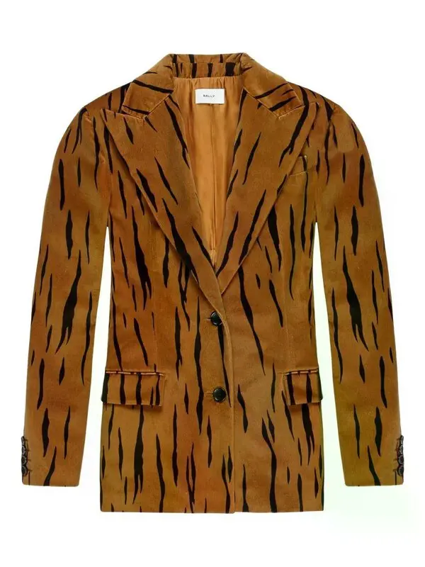 Bally Tiger-print Velvet Blazer