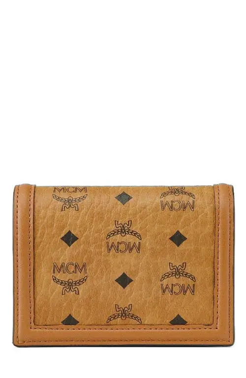 Mcm Tracy Wallet In Visetos - Cognac