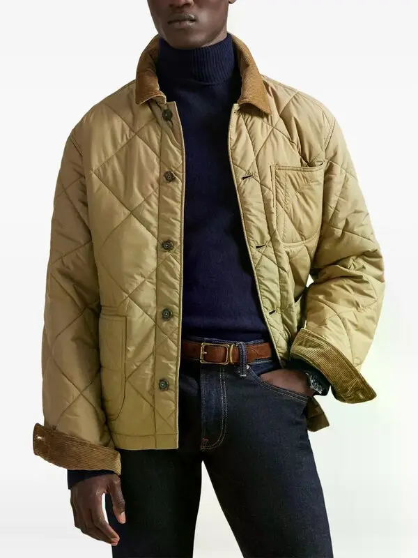 Polo Ralph Lauren Quilted Corduroy-trim Jacket - Neutrals