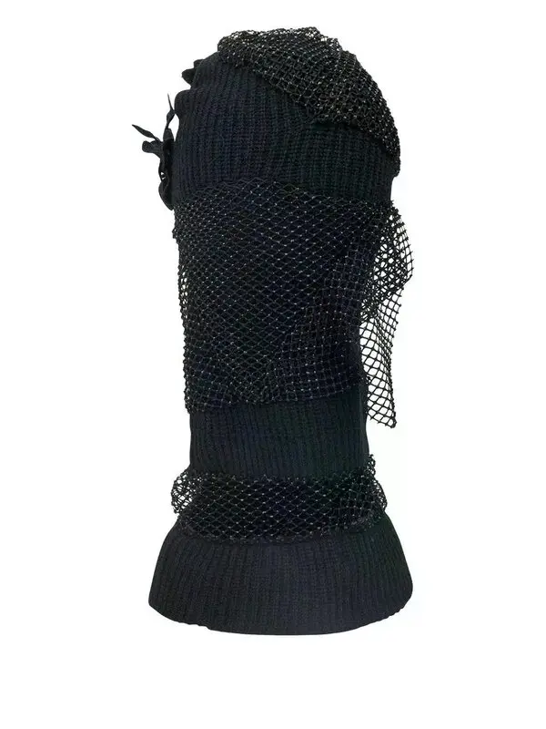 WHO DECIDES WAR Flower-appliqué Balaclava
