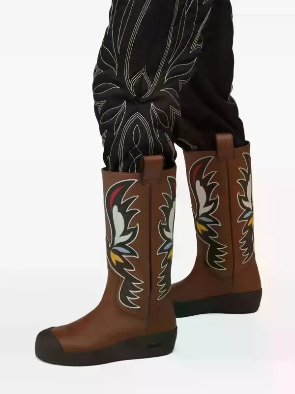 Bally Chambery Leather Eagle-motif Boots