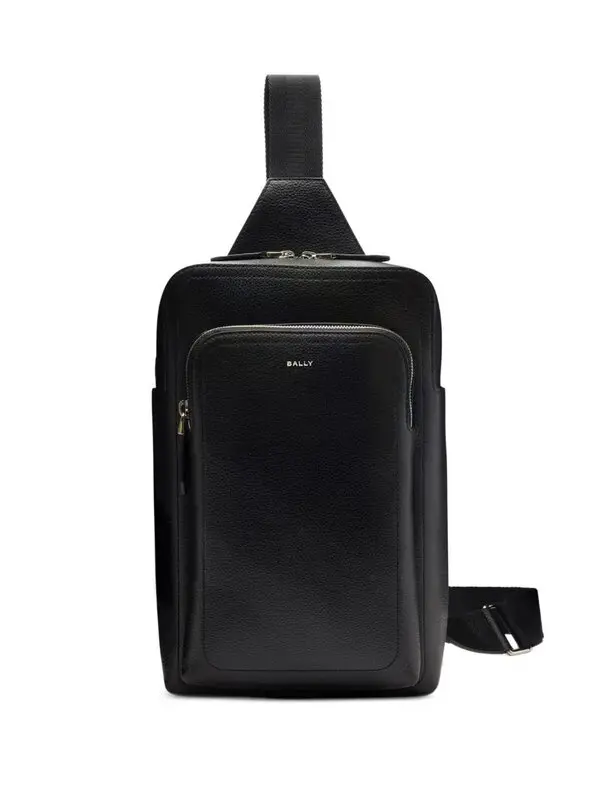 Bally Sling Leather Backpack - Black