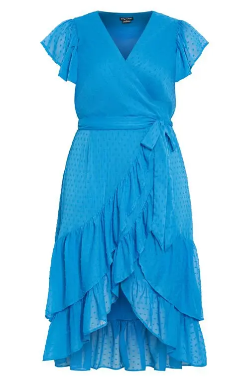 City Chic Dee Clip Dot Wrap Dress