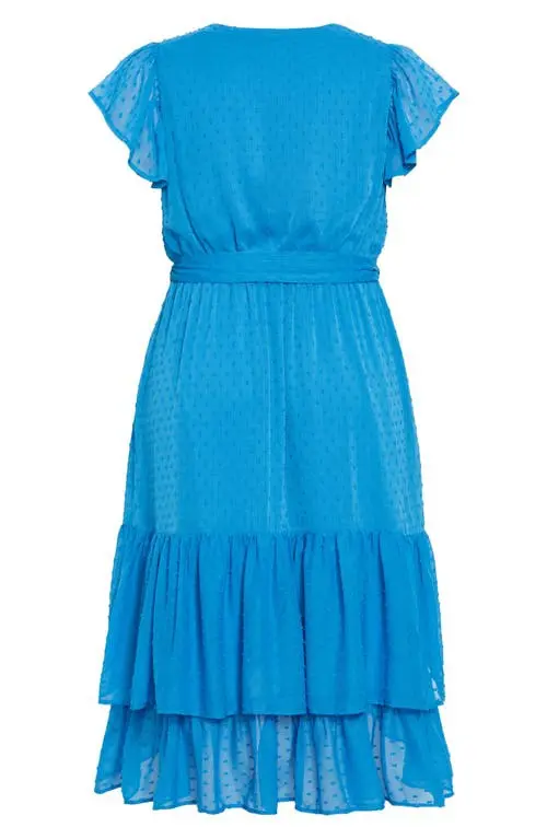 City Chic Dee Clip Dot Wrap Dress