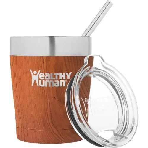 HEALTHY HUMAN Stainless Steel Insulated Tumbler With Straw - Brown