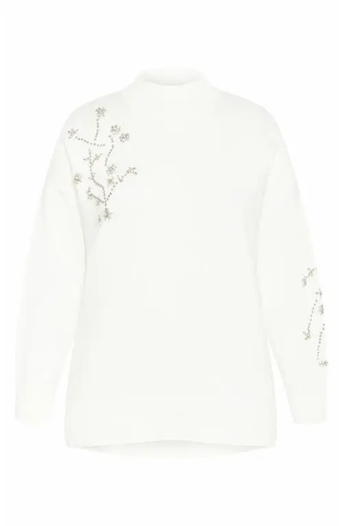 City Chic Zariah Rhinestone Mock Neck Sweater