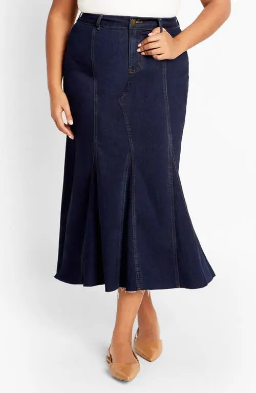 City Chic Laylo Denim Midi Skirt