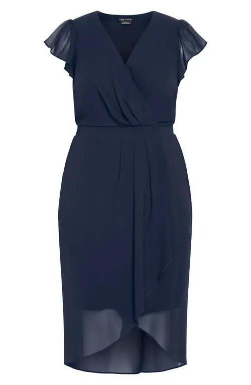 City Chic Faux Wrap Sheath Dress