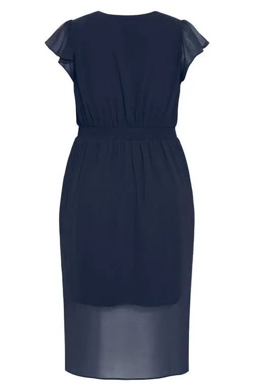 City Chic Faux Wrap Sheath Dress