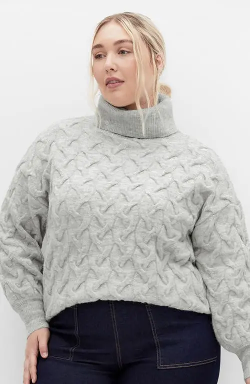 City Chic Kaliyah Turtleneck Cable Knit Sweater