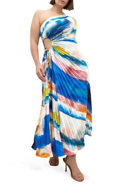 City Chic Aliza Print Cutout One-shoulder Maxi Dress - Facet