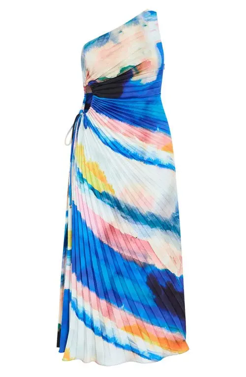 City Chic Aliza Print Cutout One-shoulder Maxi Dress - Facet