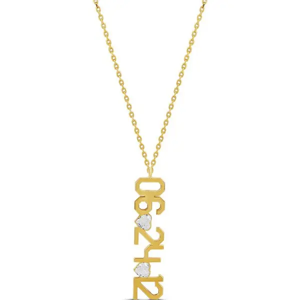 SHYMI Heart Date Pendant Necklace - Gold