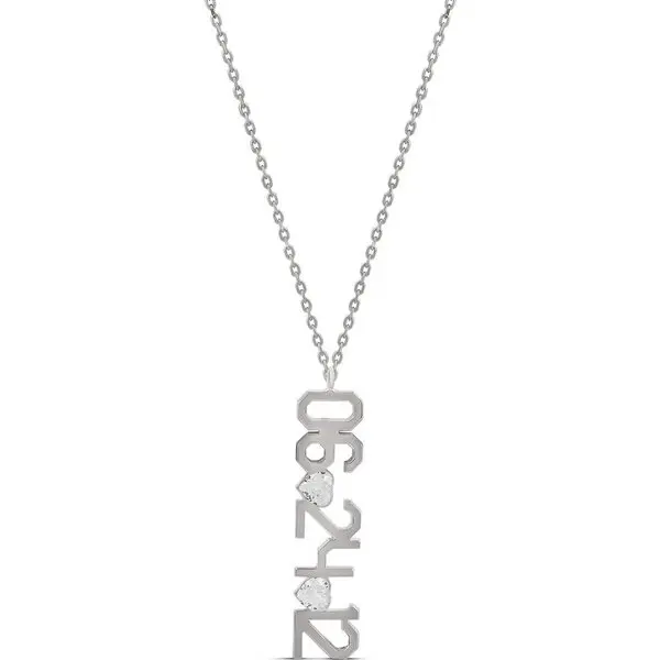SHYMI Heart Date Pendant Necklace - Silver