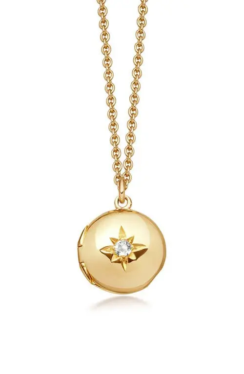 Astley Clarke Biography Locket Necklace With Sapphire - Yellow Gold