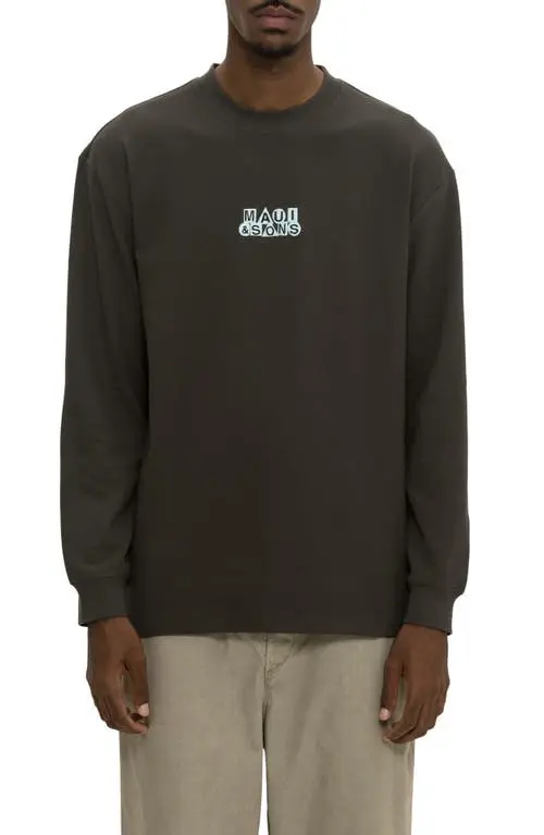 MAUI & SONS Pure Maui Thermal Knit Long Sleeve T-shirt - Washed Black