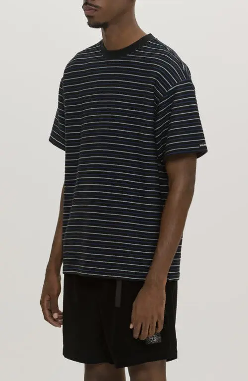 MAUI & SONS Texture Stripe T-shirt - Black/blue