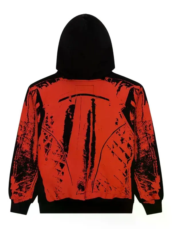 SP5DER Graphic Print Zipped Hoodie