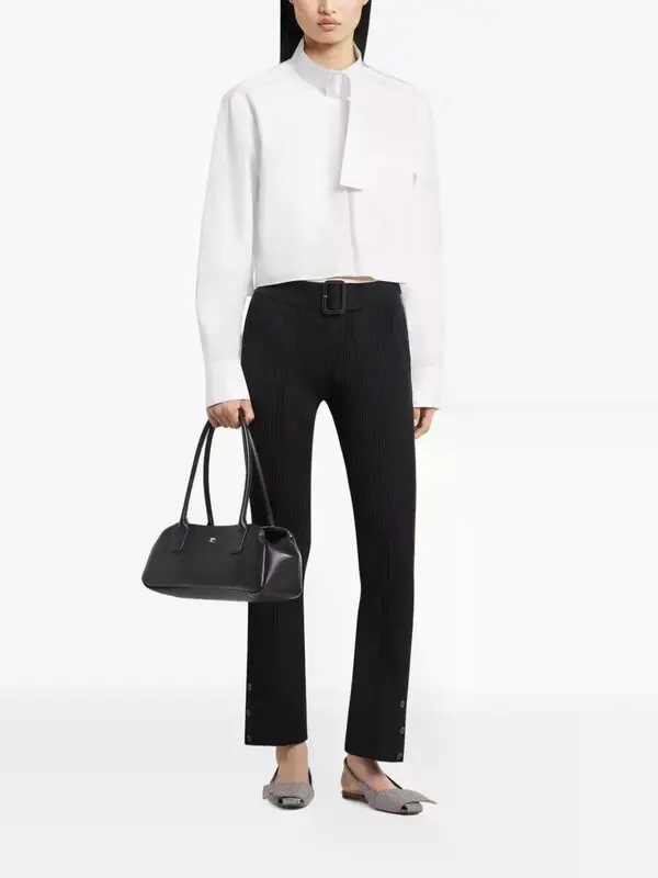 COURREGES Ribbed Button Capri Pants