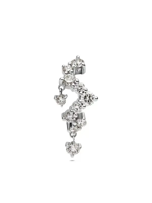 MARIA BLACK 14k Recycled White Gold Lab-grown Diamond Sky Earring - Silver