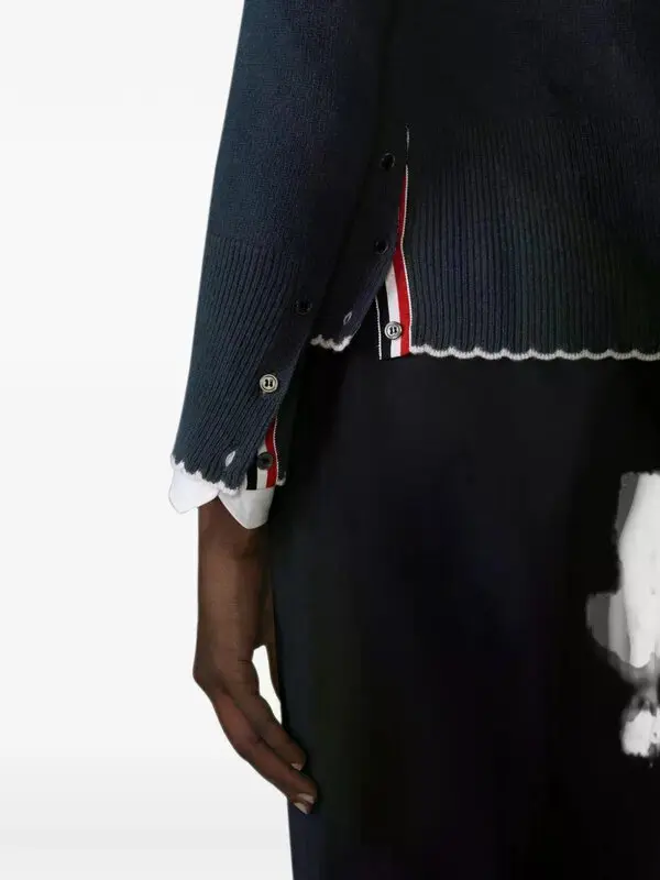 Thom Browne V-neck Four-stripe Cardigan - Blue
