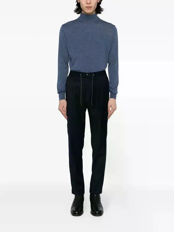 Luciano Barbera Roll-neck Wool Jumper - Blue