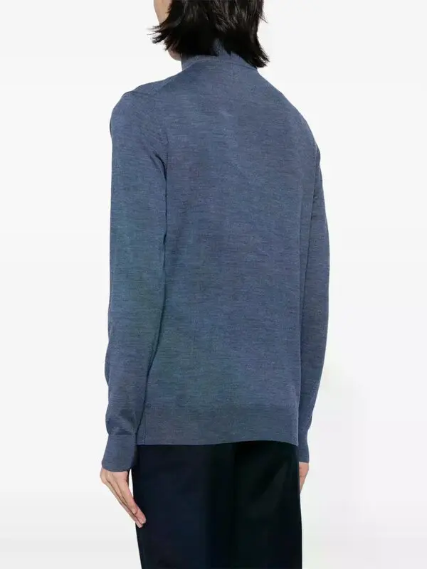 Luciano Barbera Roll-neck Wool Jumper - Blue