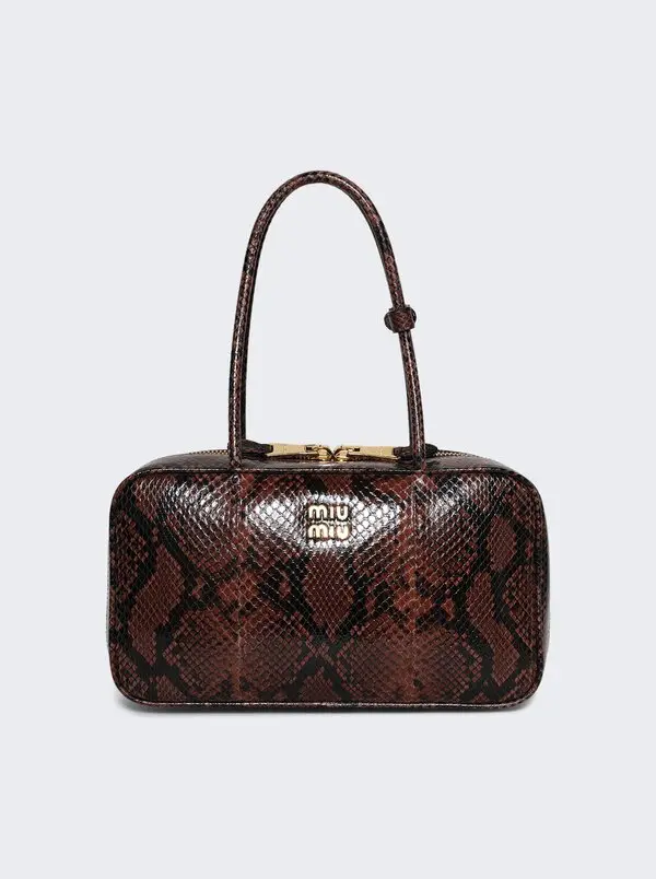 Miu Miu Beau Python Printed Ayers Leather Bag