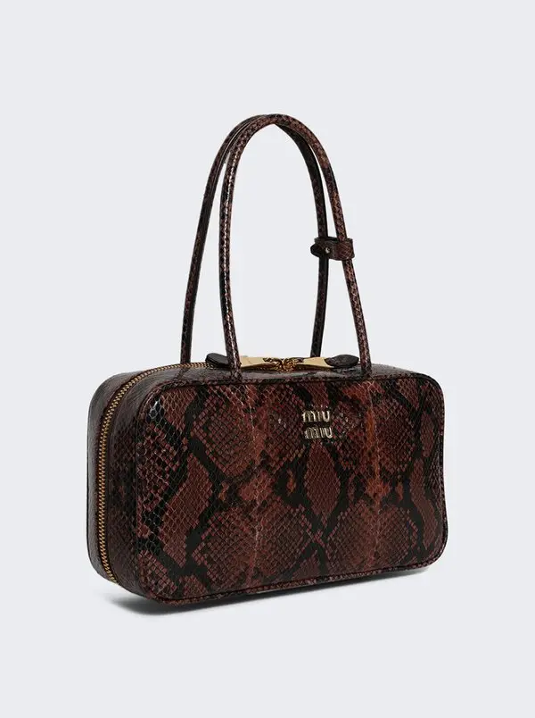 Miu Miu Beau Python Printed Ayers Leather Bag