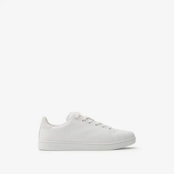 Burberry Embossed Check Leather Sneakers - Porcelain White