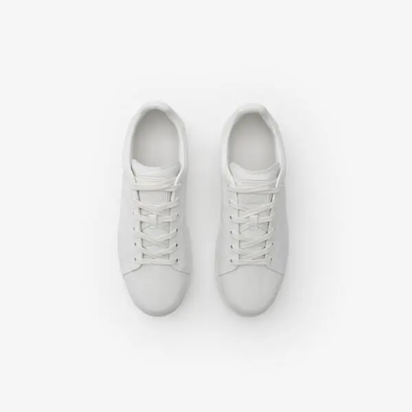 Burberry Embossed Check Leather Sneakers - Porcelain White