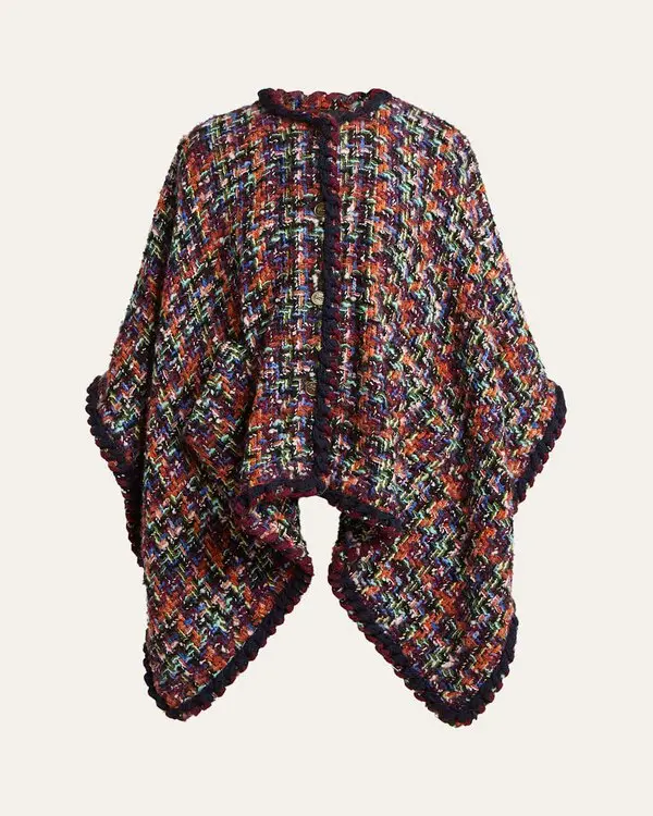 Etro Tweed Wool-mohair Blend Cape